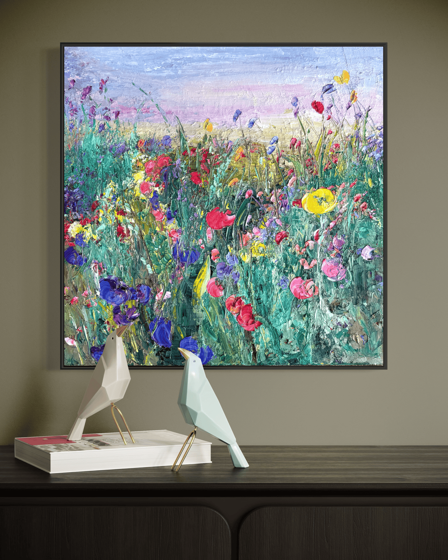Flower Field At Dusk – Original Impressionist Landscape Painting ...