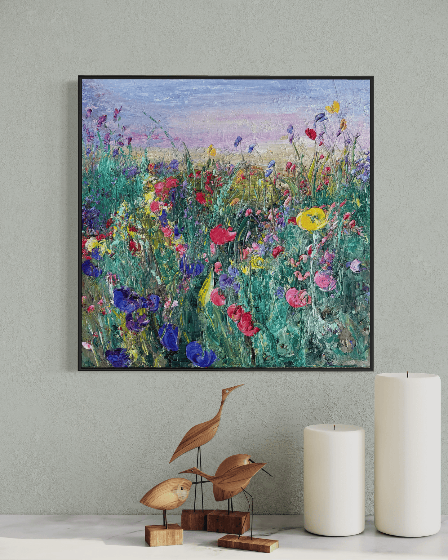 Flower Field At Dusk – Original Impressionist Landscape Painting ...