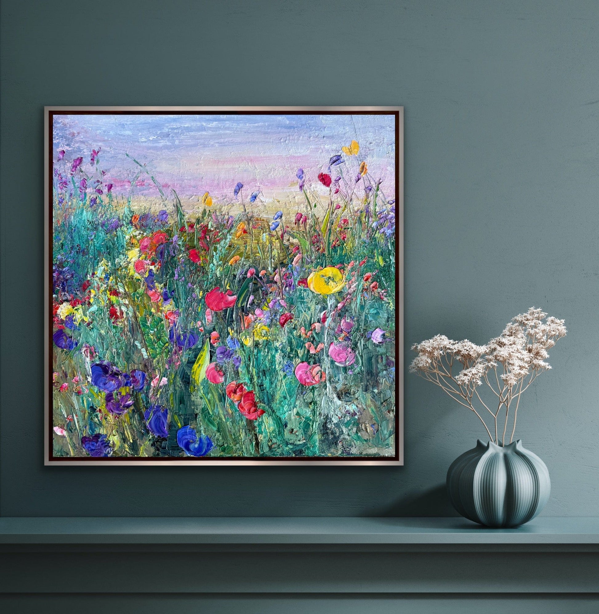 Flower Field At Dusk – Original Impressionist Landscape Painting ...