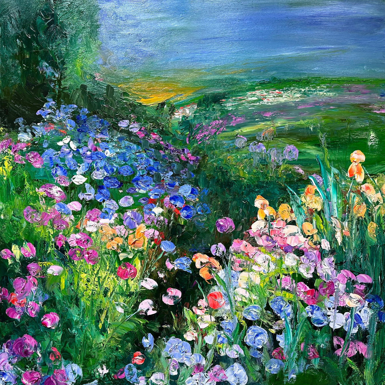 Somewhere in the Meadow, OIL, 36" x 36" – Checa Art